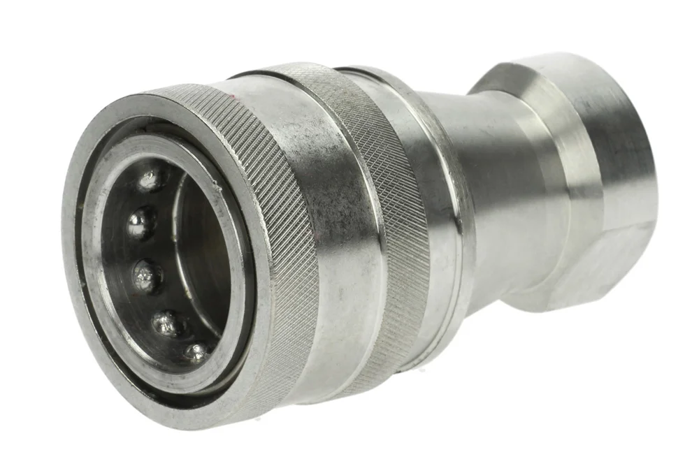 ISO-B GW BSP Quick-Connect Socket with Valve, AISI 316 Stainless Steel ...