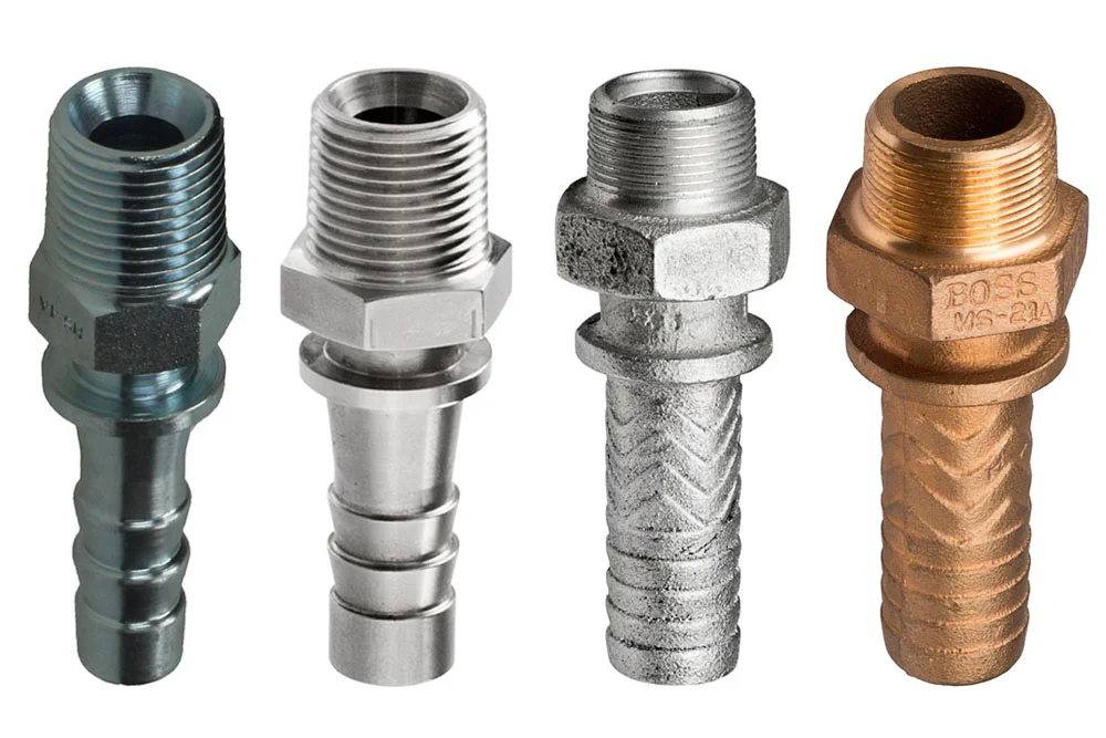 Steam Hose End with Male Thread, MS BOSS Type - Tubes International